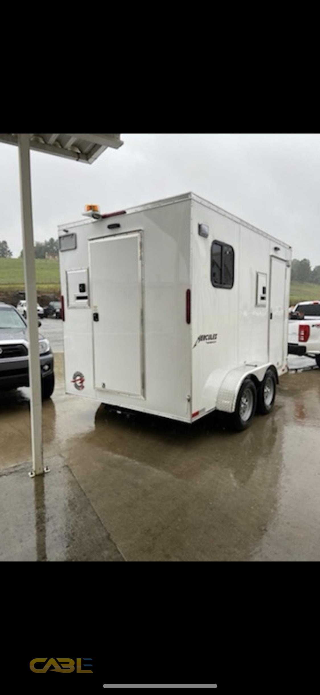 2 fiber splicing trailers plus equipment